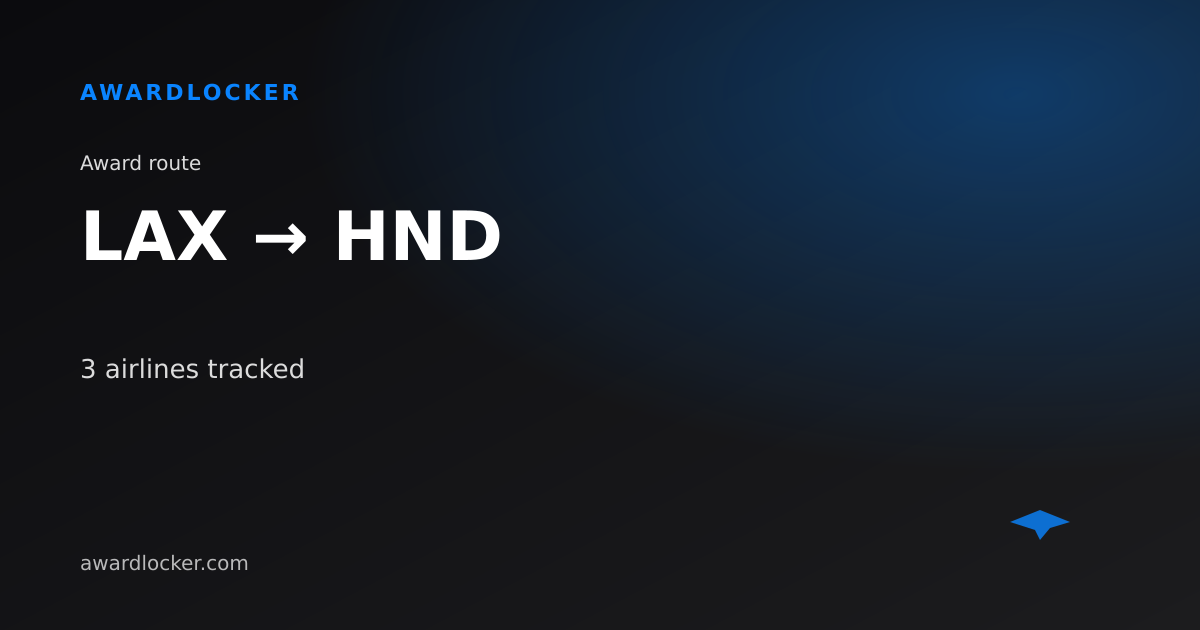 Los Angeles to Tokyo Award Flights (LAX → HND) | AwardLocker